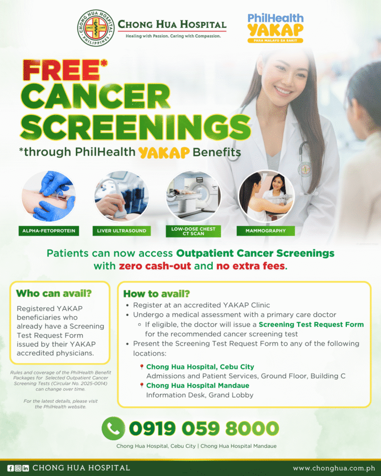 Chong Hua Hospitals Now Offer Free Cancer Screenings for PhilHealth ...